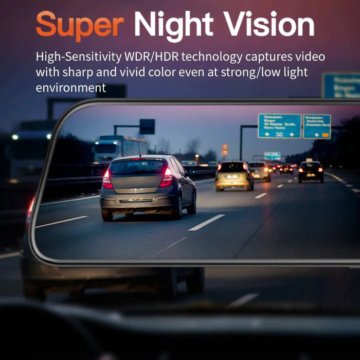 WOLFBOX G840S 12″ 4K Mirror Dash Cam 2160P Full HD Smart Rear View Mir